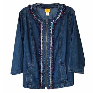 Ruby Rd. | Jackets & Coats | Ruby Rd Size 6w Jacket Embellished Zip Up ...